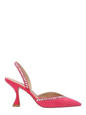 STUART WEITZMAN Gemcut Xcurve Embellished Slingback Pumps - Red