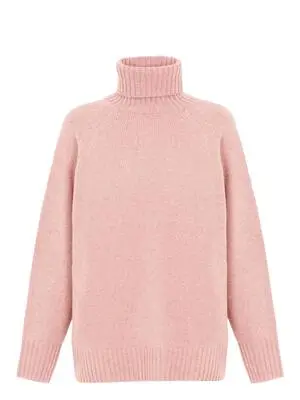 P.a.r.o.s.h High Neck Ribbed Wool Sweater - Pink