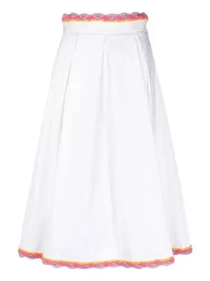 Moschino Lace-trimmed A-line Skirt - White