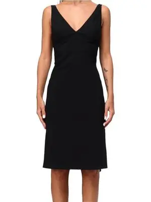 Dsquared2 V-neck Sleeveless Open Back Zipper Dress - Black