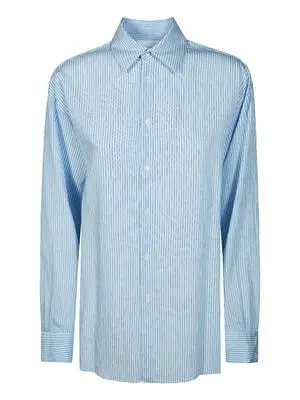DONDUP Loose-fit Striped Shirt - Light Blue