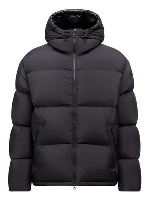 Moncler Zip-up Hooded Down Jacket With Drawstring Hem - Black