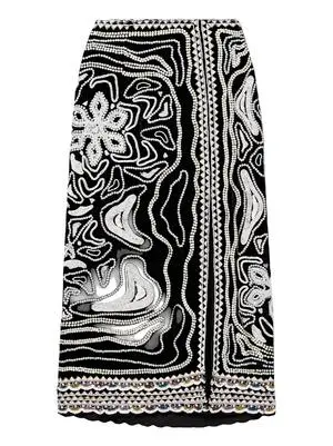 Ulla Johnson Embellished Midi Skirt - Black