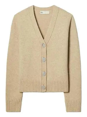 TORY BURCH Tory Burch V-Neck Buttoned Knitted Cardigan With Logo Detail