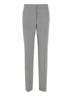 JIL SANDER Tailored Checked Trousers With Rear Slits - Gray