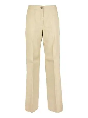 Seventy Elastic Waistband Button-up Casual Pants - Nude