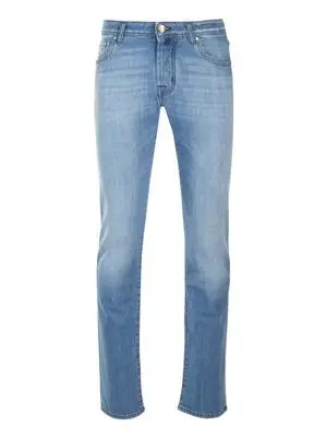 Jacob Cohen Logo Patch Straight-leg Jeans - Blue