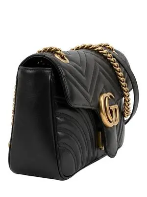 Gucci Gg Marmont Matelassé Small Shoulder Bag - Black