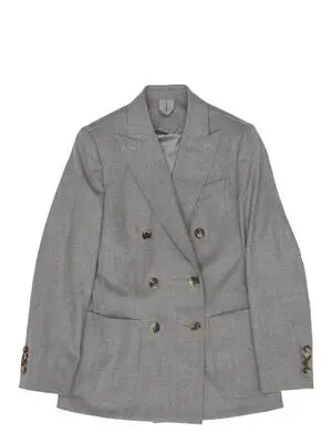 Max Mara Double-breasted Long-sleeved Jacket - Gray