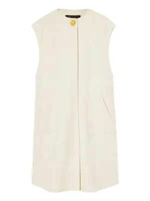 Loro Piana Long Cashmere Vest With Button Detail - White