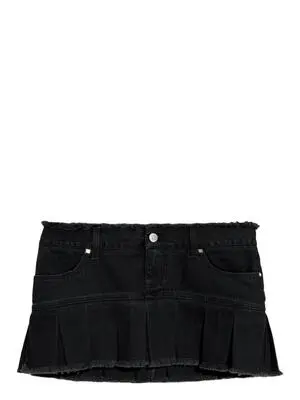 MISBHV Logo Patch Denim Mini Skirt - Washedblack