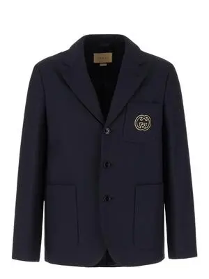 Gucci Interlocking G Single Breasted Blazer - Blue