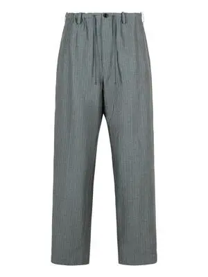 Dries Van Noten Belt Loops Wide Leg Trousers - Gray