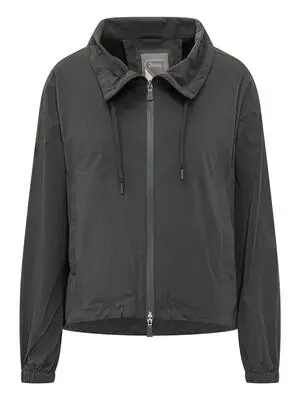 Herno Drawstring Zip Hooded Jacket - Black