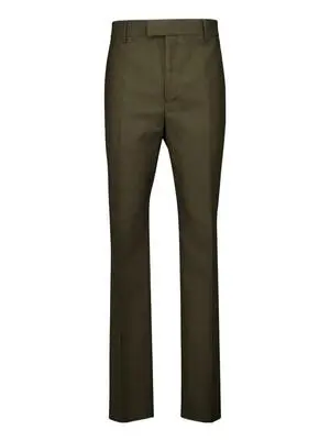 FERRAGAMO Mid-rise Tailored Trousers - Green
