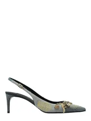 Dolce & Gabbana Embellished Pointed Toe Slingback Pumps - Black