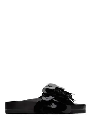 Rabanne Embellished Open-toe Flat Sandals - Black