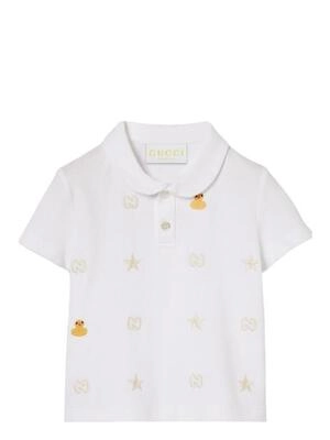 GUCCI Gucci Embroidered Cotton Polo Shirt