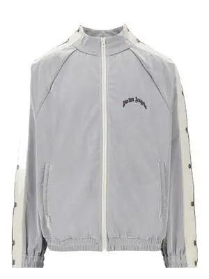 Palm Angels Palm Angels Logo-Print Side-Stripe Track Jacket Gray