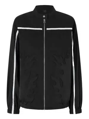 Pinko Poplin Bomber Jacket With Zip Closure - Black