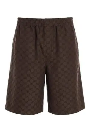 Gucci Monogram Bermuda Shorts - Brown