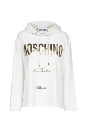 Moschino Print Hooded Sweater - White