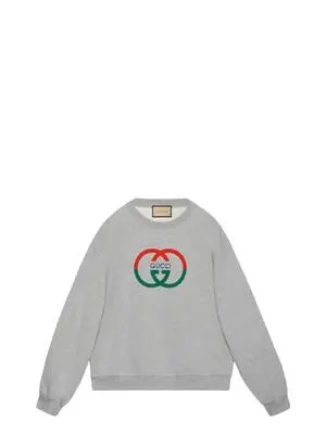Gucci Interlocking G Logo Crewneck Sweatshirt - Grey
