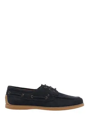 TOD'S Embossed Logo Lace-up Loafers - Black