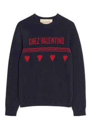 Valentino Garavani Chez Jacquard Wool Jumper - Black