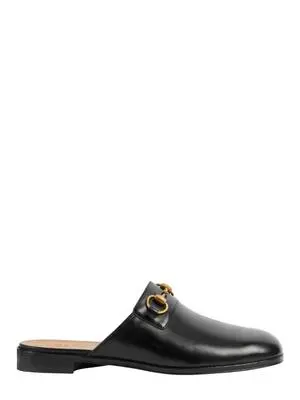 Gucci Horsebit Leather Mules - Black