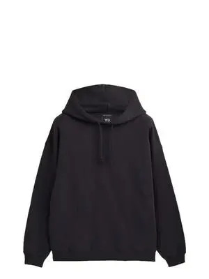 Y3 Cotton Hoodie With Drawstring Hood And Ribbed Cuffs - Black