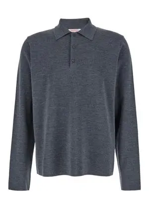 Valentino Garavani Button Detailed Straight Hem Polo Shirt - Black