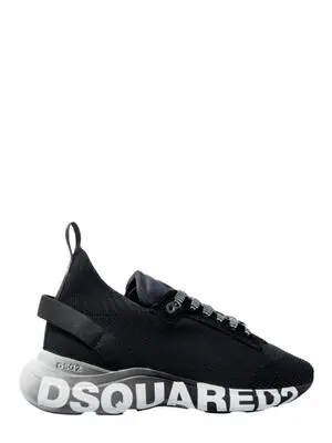 Dsquared2 Logo Print Lace-up Sneakers - Black