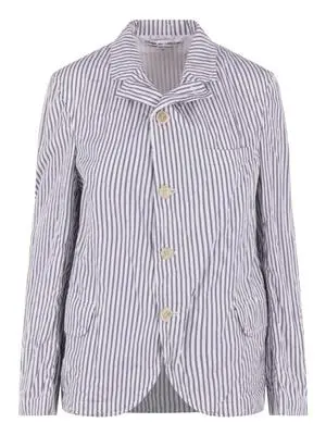 Comme Des Garçons Single-breasted Striped Blazer - Blue