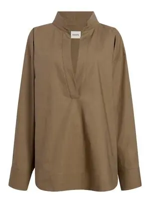 Khaite Tito Long-sleeved Blouse - Toffee