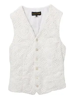 Comme Des Garçons Sleeveless Embroidered Vest - White