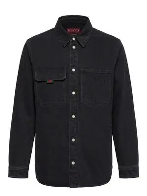 Gucci Collared Long-sleeve Shirt - Dark Gray