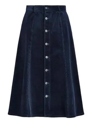 Ralph Lauren Corduroy A-line Midi Skirt - Navy
