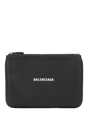 Balenciaga Everyday Logo Pouch - Black