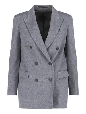 Tagliatore Jasmine Double-breasted Cashmere Blazer - Grey
