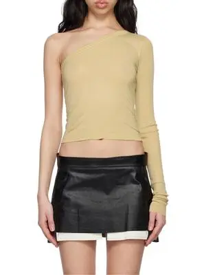 Rick Owens Hollywood Ziggy One-shoulder T-shirt - Parchment