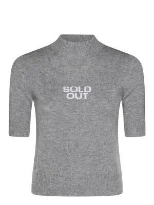 Sportmax Mock Neck Short-sleeved Jumper - Grey