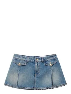 Alexander McQueen Denim Mini Skirt - Indigo Stone Washing