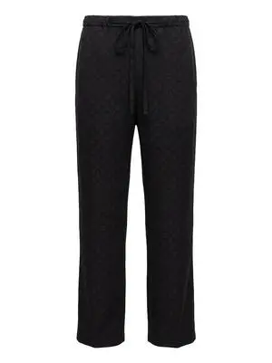 Gucci Gg Jacquard Drawstring Trousers - Black