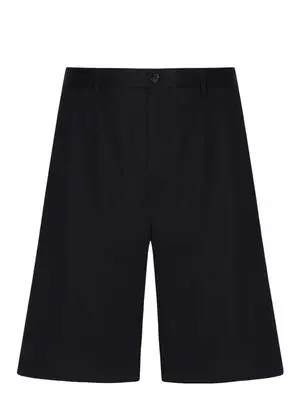 Dolce & Gabbana Stretch Cotton Bermuda Shorts With Logo Tag - Black