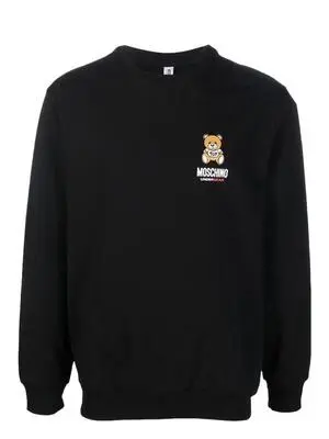 Moschino Teddy Bear Print Crew Neck Sweatshirt - Black