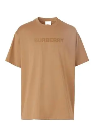 Burberry Burberry Logo Printed Crewneck T-Shirt Brown
