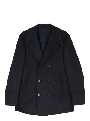 Eleventy Double-breasted Coat With Notched Lapel - Navy Blue