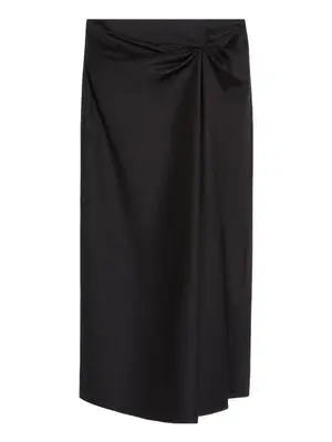 Max Mara Knot Detail Midi Skirt - Black