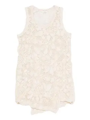Comme Des Garçons Floral Embroidered Asymmetric Vest - No